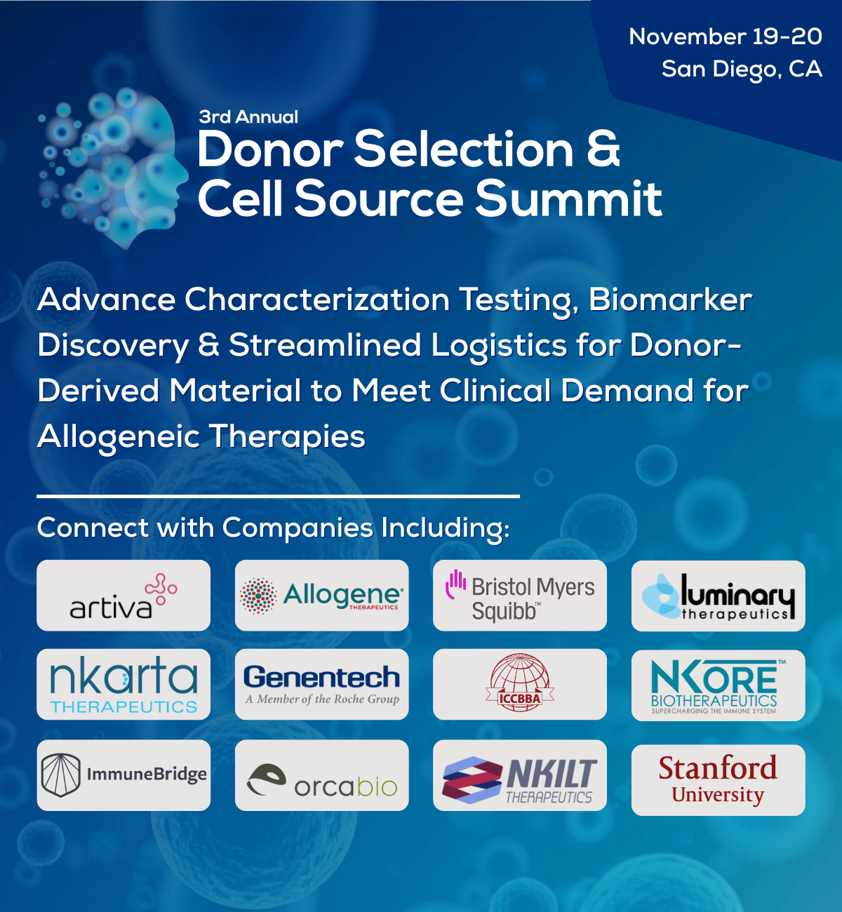 3rd Donor Selection & Cell Source Summit 2025 • Biopharma Asia